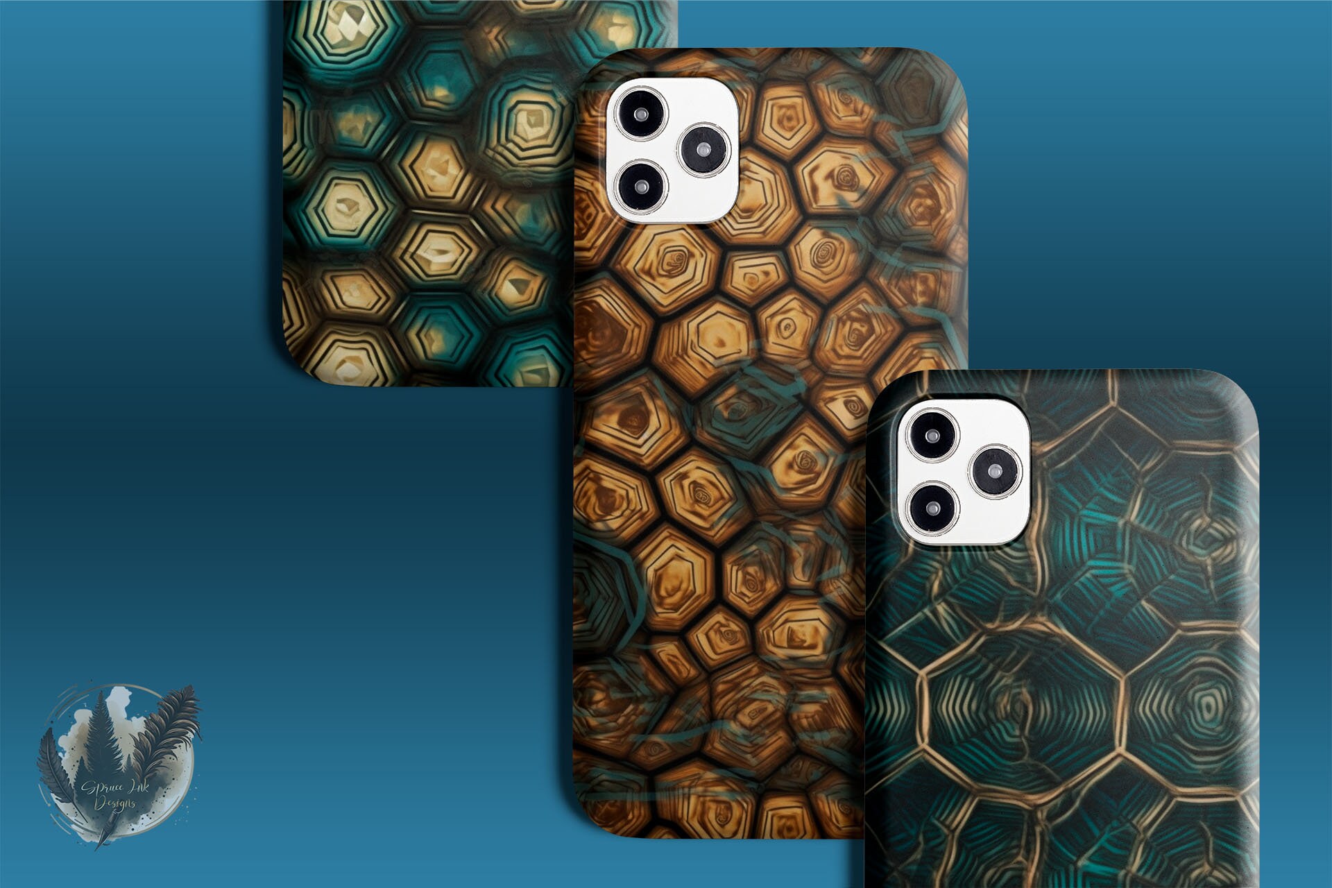 Turtle Shell Animal Print Digital Paper Pack of 15 Textures, Seamless ...