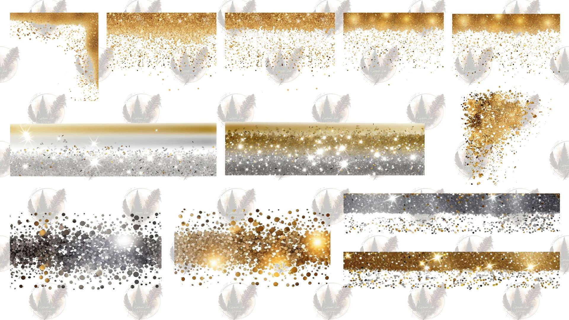 Gold Glitter Borders Clipart, Gold Glitter Png Overlays, Clip Art Gold ...