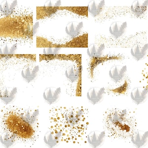 Gold Glitter Borders Clipart, Gold Glitter Png Overlays, Clip Art Gold ...