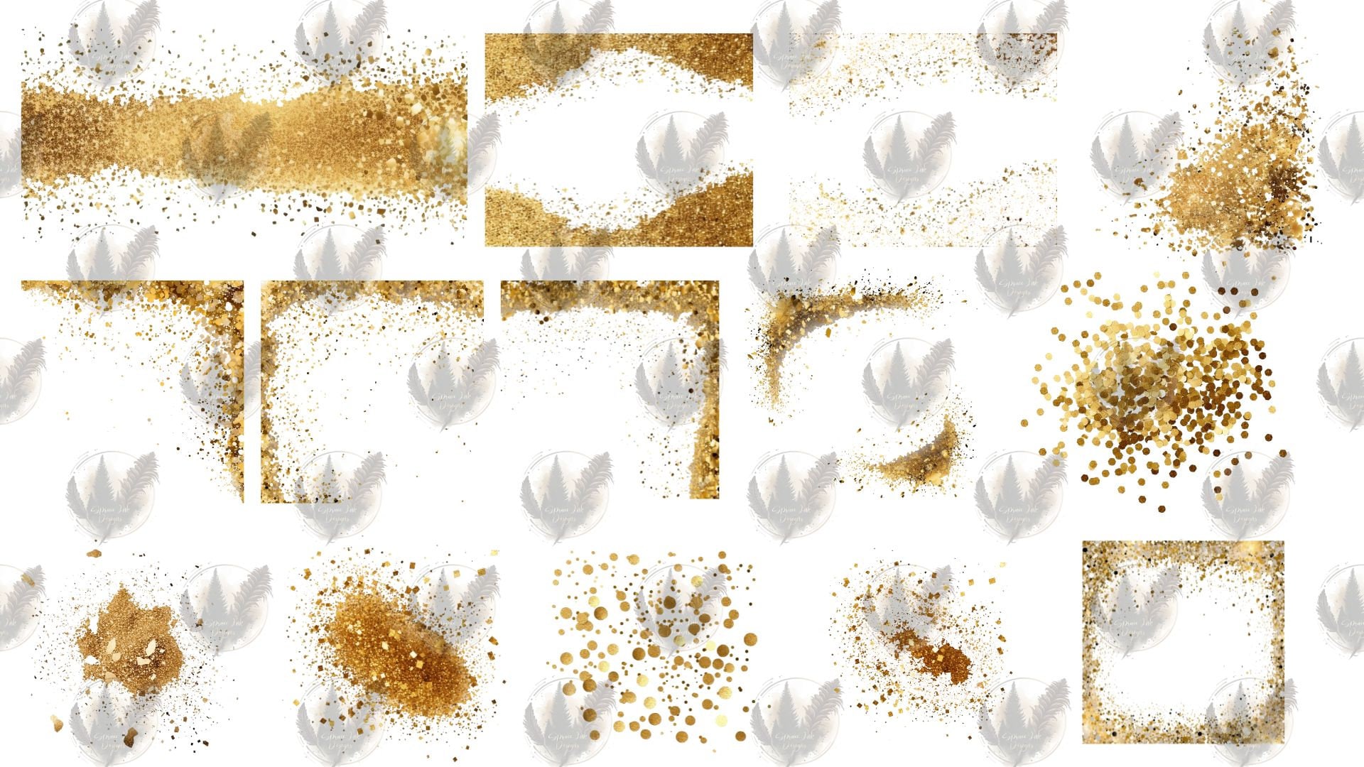 Gold Glitter Borders Clipart, Gold Glitter Png Overlays, Clip Art Gold ...