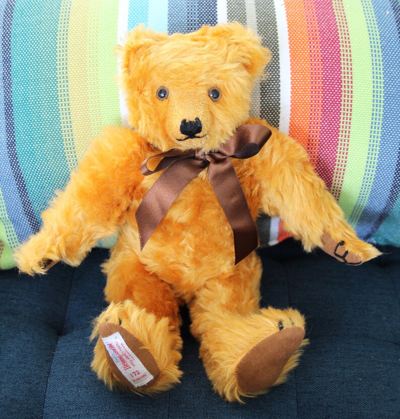 Vintage Signed & Numbered Merrythought England Mohair Teddy Bear -- 15 ...