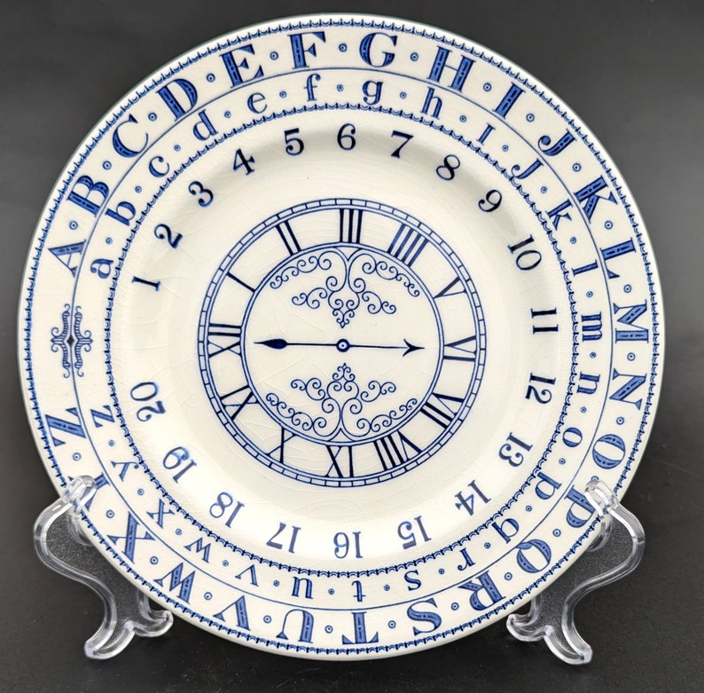Vintage Adams Child’s ABC Alphabet Clock Plate, Bowl, & Cup, Real ...