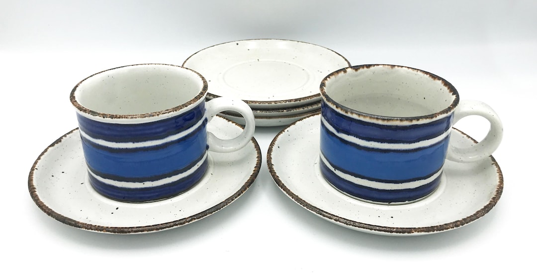 Midwinter Stonehenge Blue Moon Cups and Saucers by Wedgwood England 7 ...