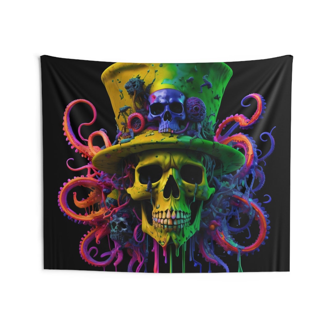 Octo Skull Tapestry - Etsy