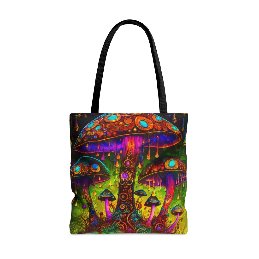 Trippy Mushroom Cluster Tote Bag - Etsy