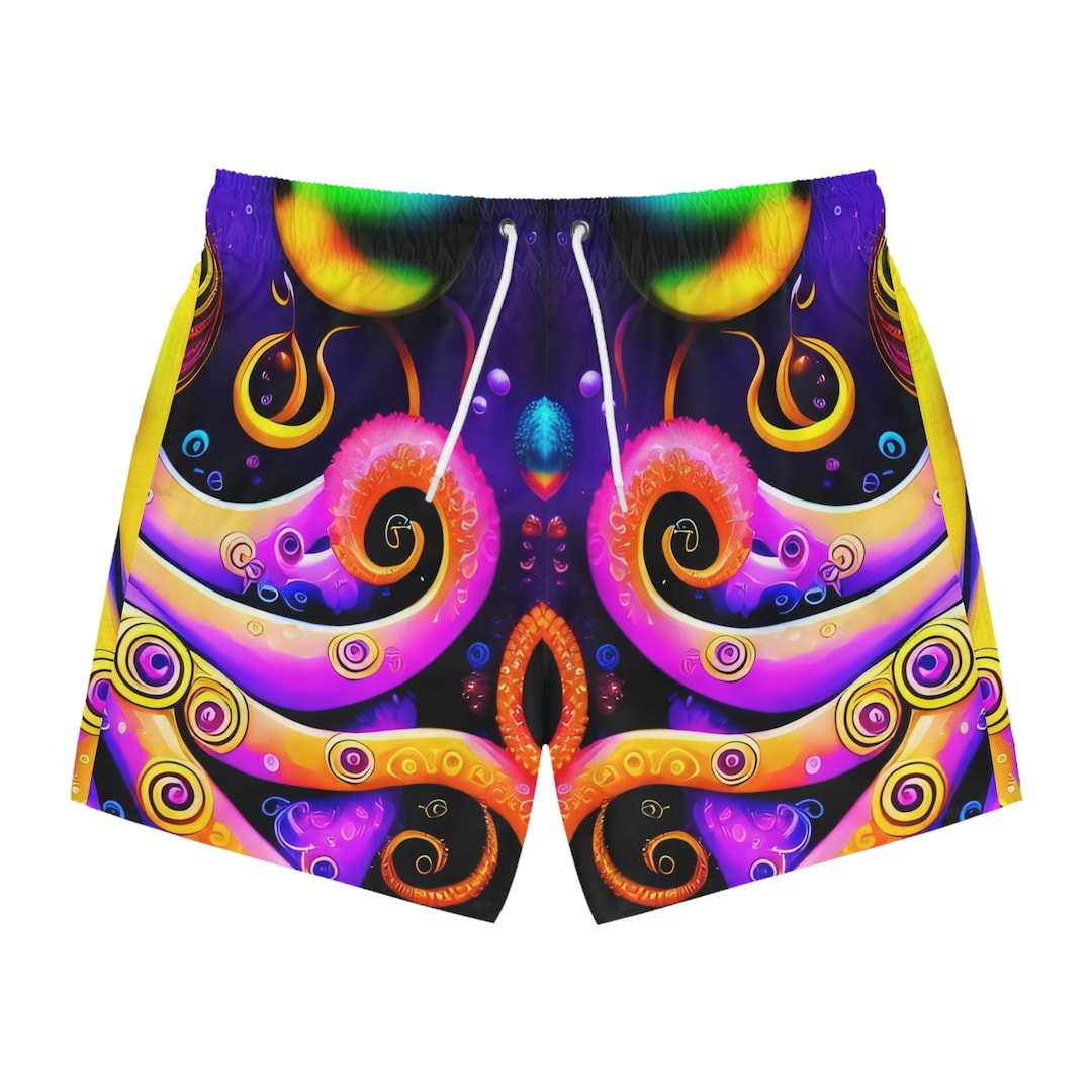 Rainbow Octopus Swim Trunks - Etsy