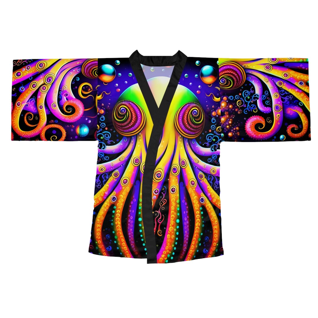 Rainbow Octopus Long Sleeve Kimono Robe - Etsy
