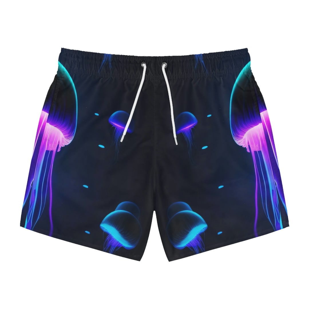 Pink Glow Jellyfish Swim Trunks - Etsy