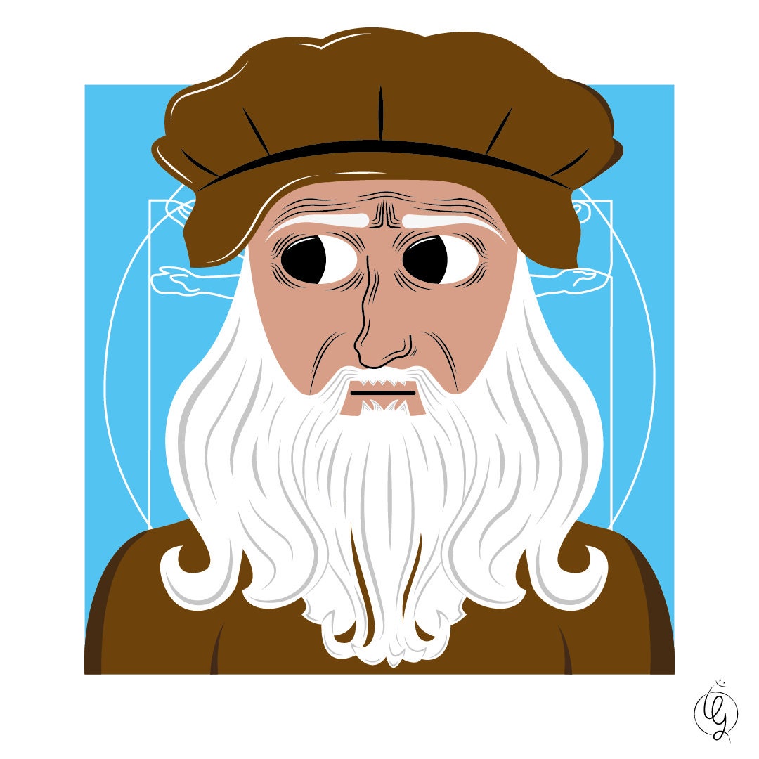 Poster of Leonardo Da Vinci - Etsy