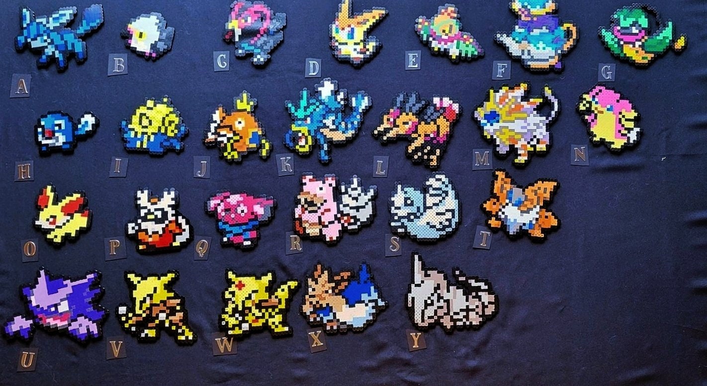 Custom Pokemon Perler Bead Figures Made Custom to Order Resin Coated ...