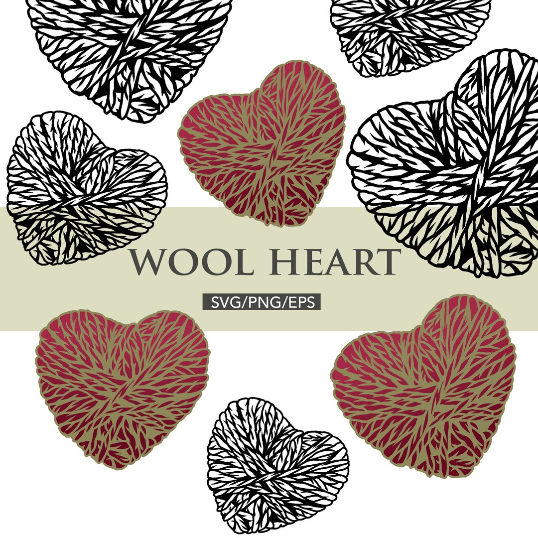 Wool Heart SVG File for Free Personal and Commercial Use, Svg, Eps, Png ...