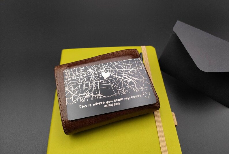 Wallet Card With Map First Kiss Map Our First Date Map - Etsy