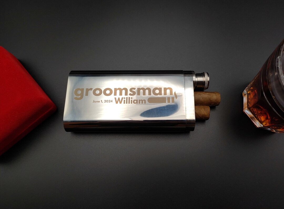 Personalized Cigar Flask Cigar Holder With Flask Cigar Case - Etsy