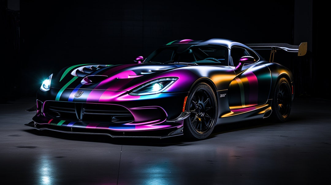 A Sporty Multi-color Dodge Viper in a Set of 4 Digital Downloads With ...