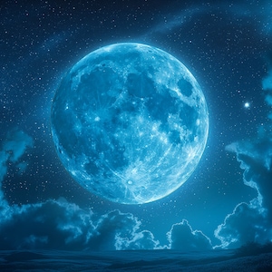 A Super Blue Moon in a Set of 4 Digital Downloads With Beautiful Colors ...