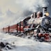 Winter Train in Snow Art Prints: Set of 4 (digital Download) - Etsy