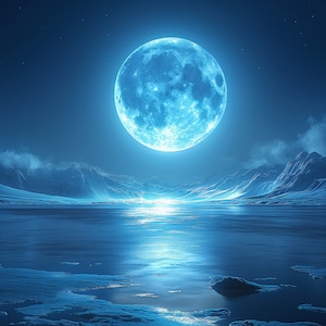 A Super Blue Moon in a Set of 4 Digital Downloads With Beautiful Colors ...