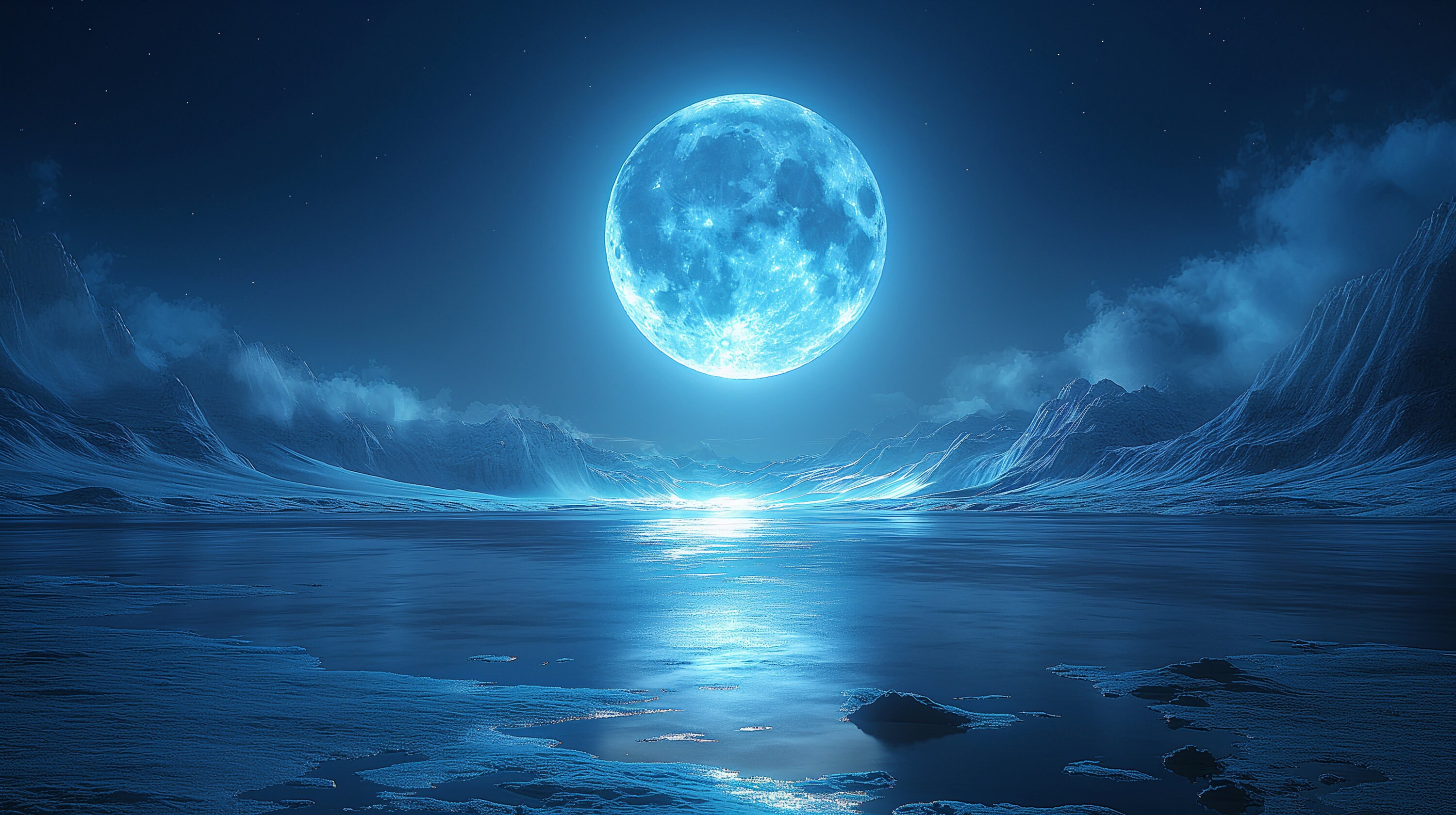 Super Blue Moon Art Prints: Celestial Wall Decor (digital Download) - Etsy