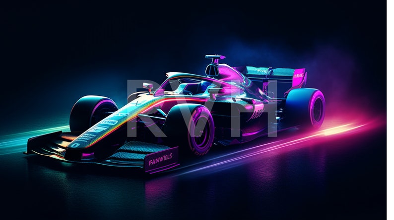 Formula 1 Race Cars in a Set of 4 Digital Downloads With Beautiful Colors Suitable for Printing ...