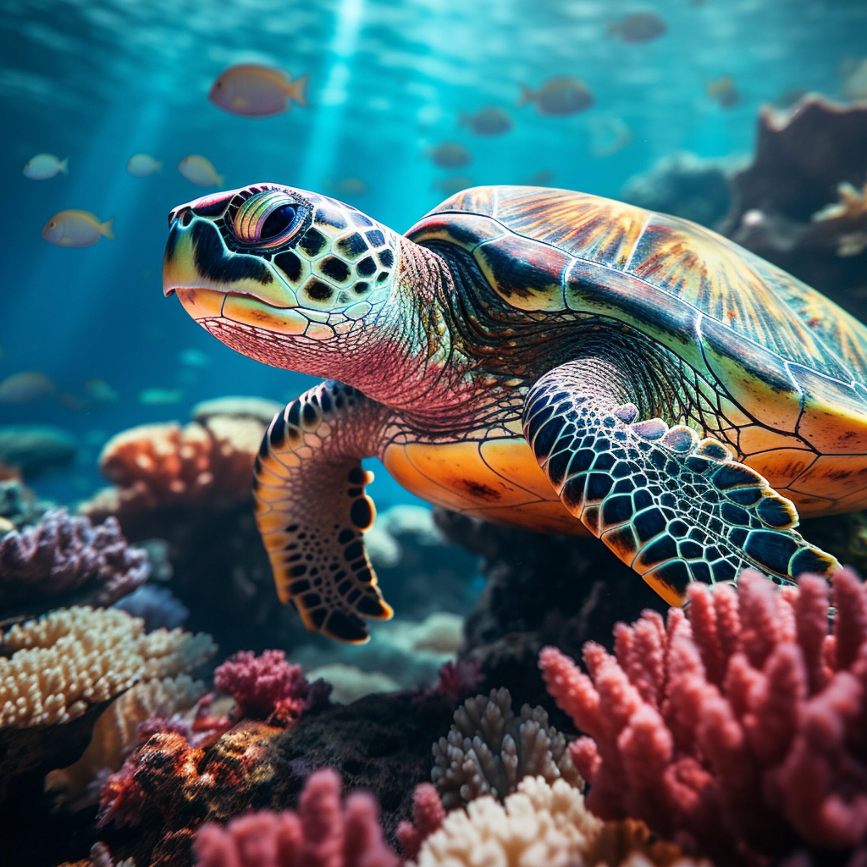 Sea Turtle Ocean Art Prints: Set of 4 (digital Download) - Etsy