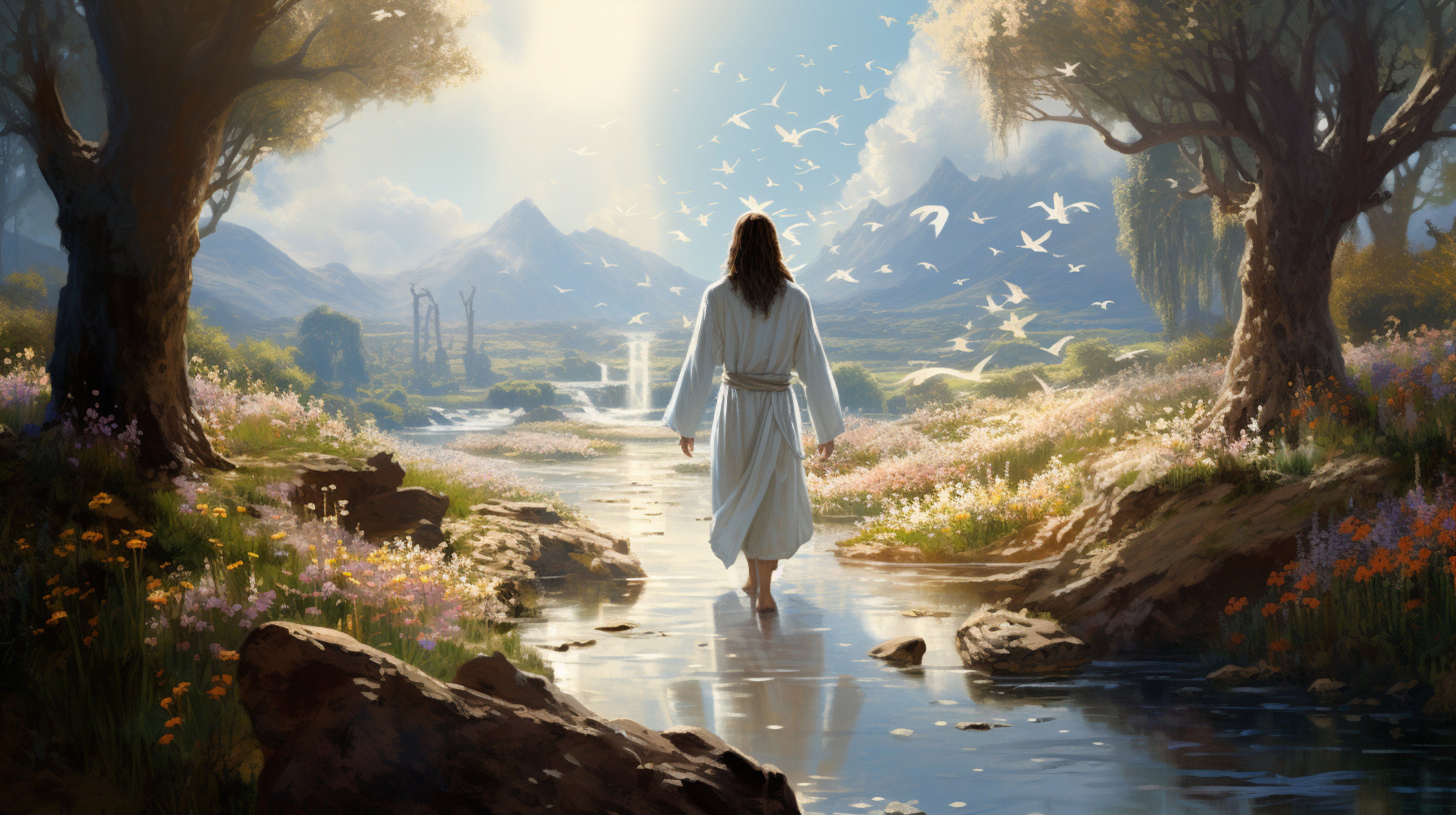 Jesus Waiting for Us in a Set of 3 Digital Downloads With Nice Colors ...