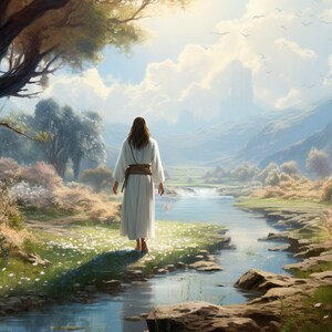 Jesus Waiting for Us in a Set of 3 Digital Downloads With Nice Colors ...