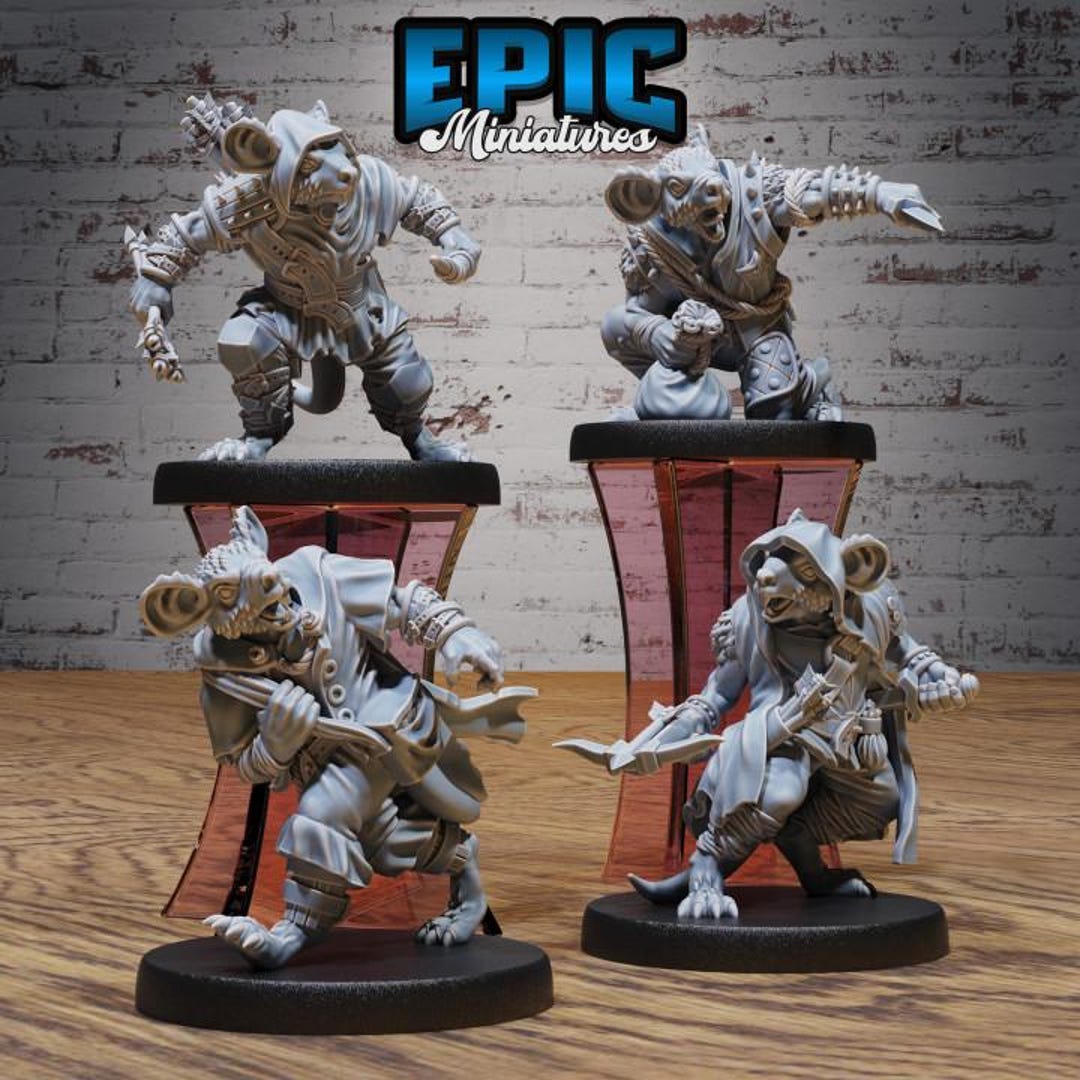 28mm Mice Folk Raider Set - Rat Warrior Mouse Fighter Wildling Bandit ...
