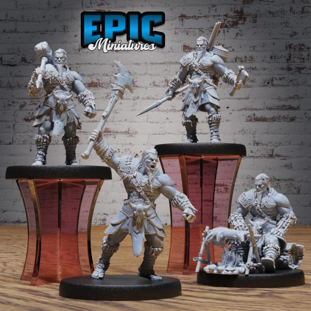 Barbarian Tribe Male Set / Arctic Warrior / Frozen Human / Snow Fighter ...