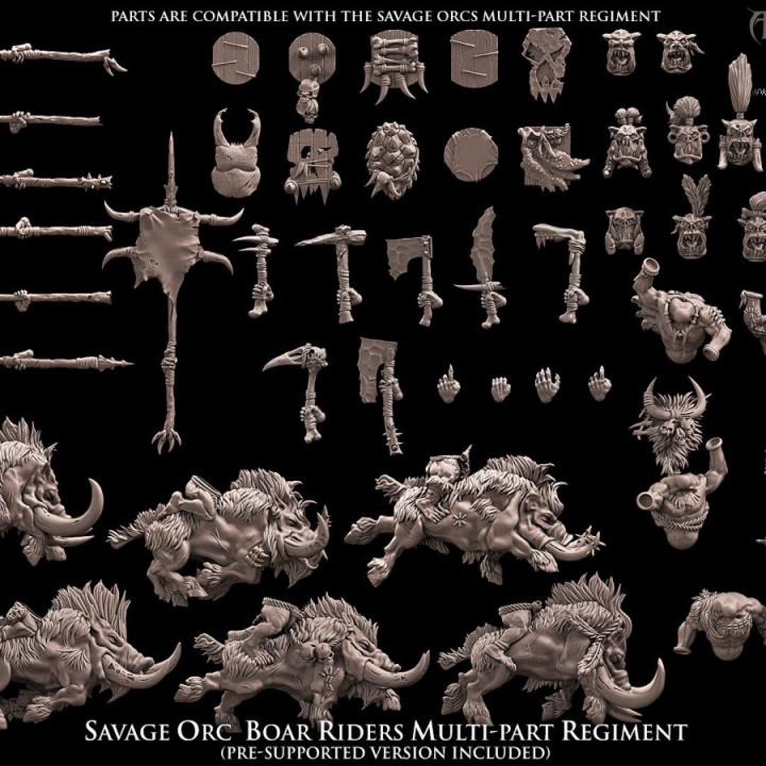 Savage Orc Boar Riders Multi-part Avatars of War 3dprint - Etsy