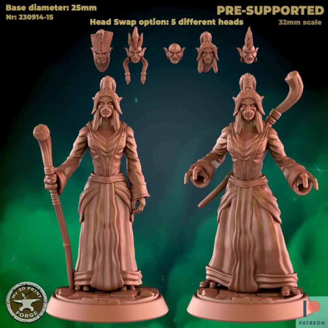 Troll Female Mage Two Models - Etsy