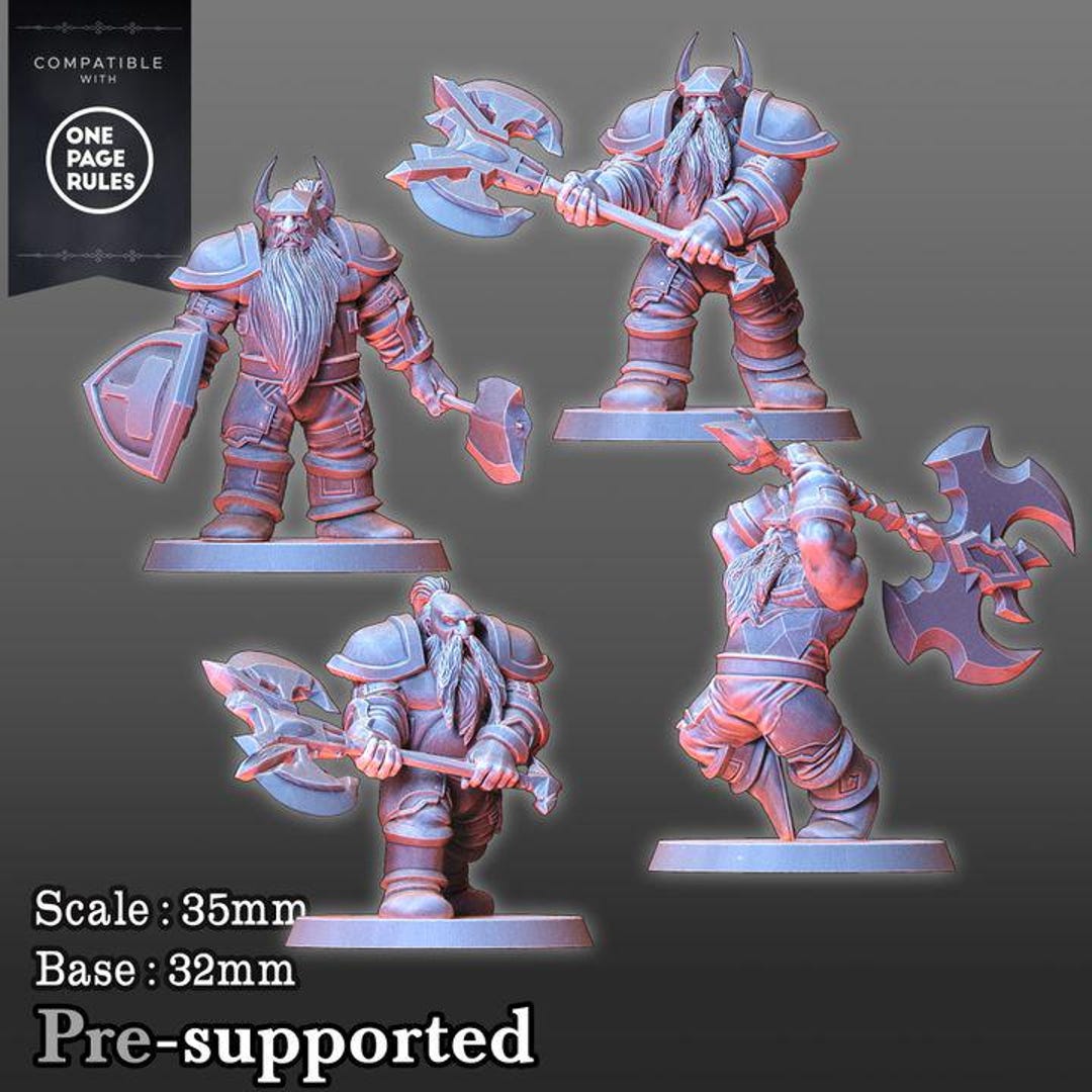 Dwarf Guards 4 Miniatures - Etsy