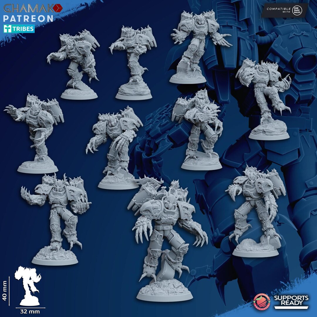 28mm Warped Claws Miniatures Set by Ghamak - High-quality 10 Detailed ...
