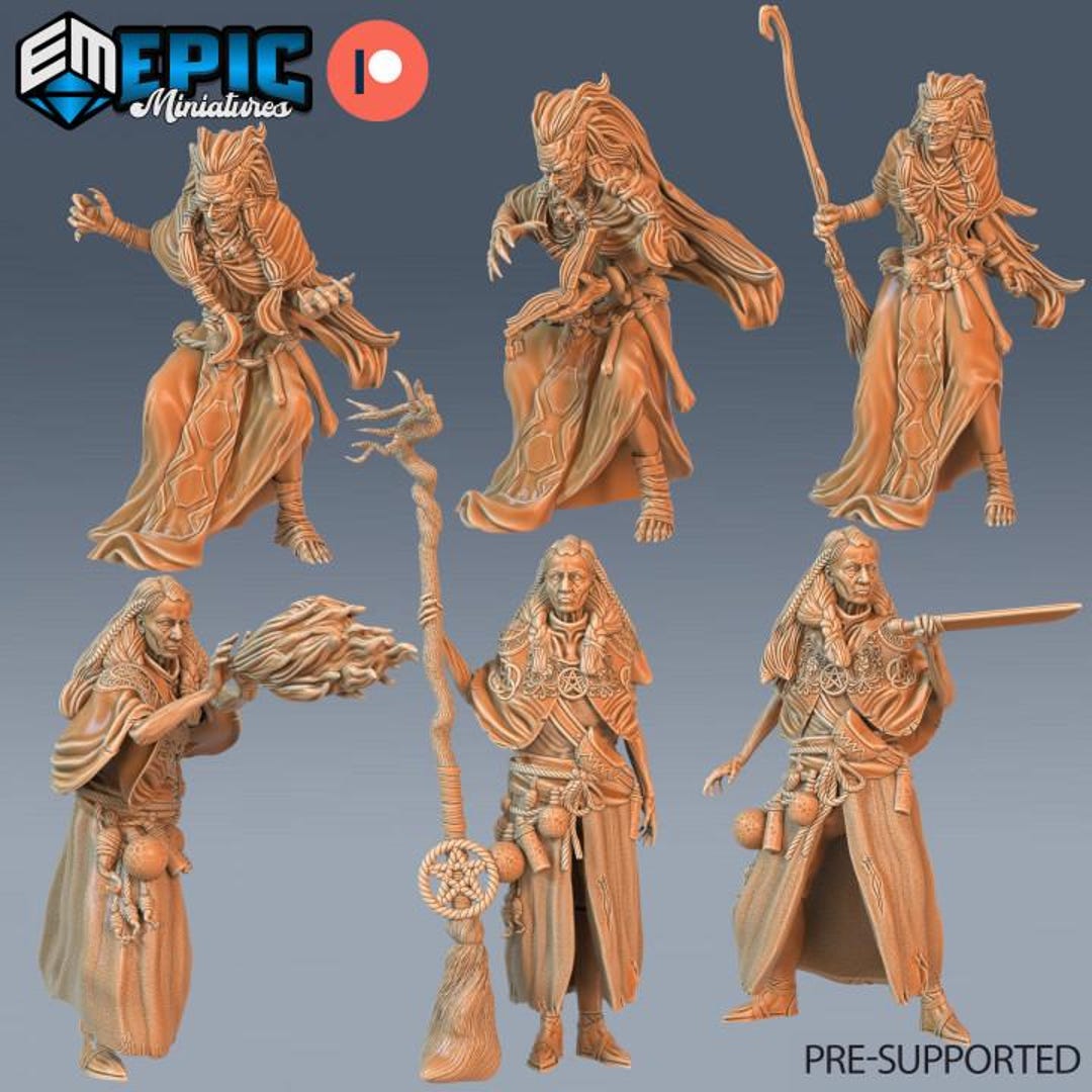 Old Female Hag Team Set Evil Witch Infested Wizard Marsh Sorcerer Dark ...