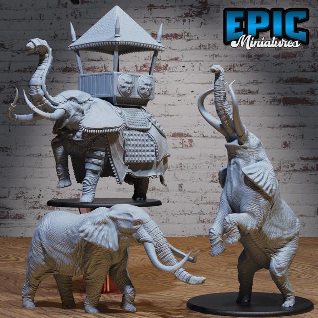 Safari Elephant Set / Utopian Wild Animal / African Tusked Beast ...