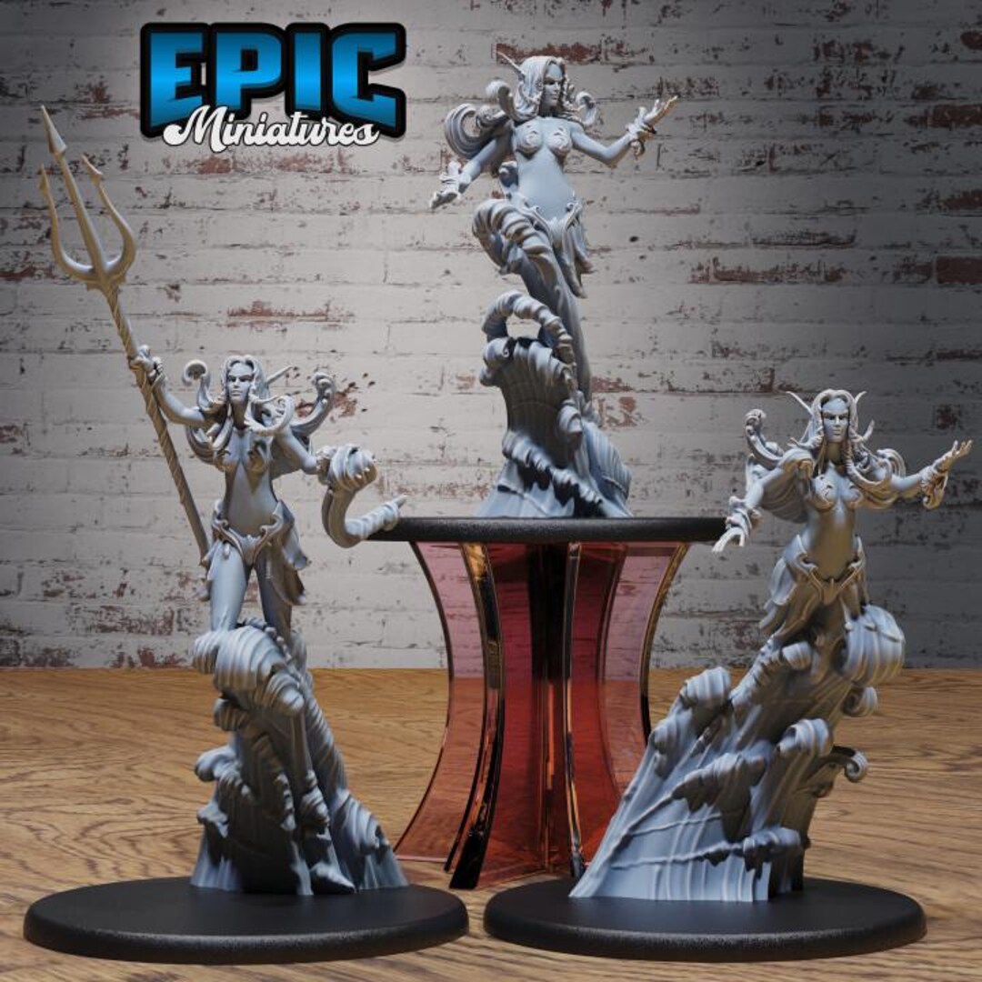 Water Elemental Female Set - Evil Aqua Humanoid Ocean Warrior Marid ...