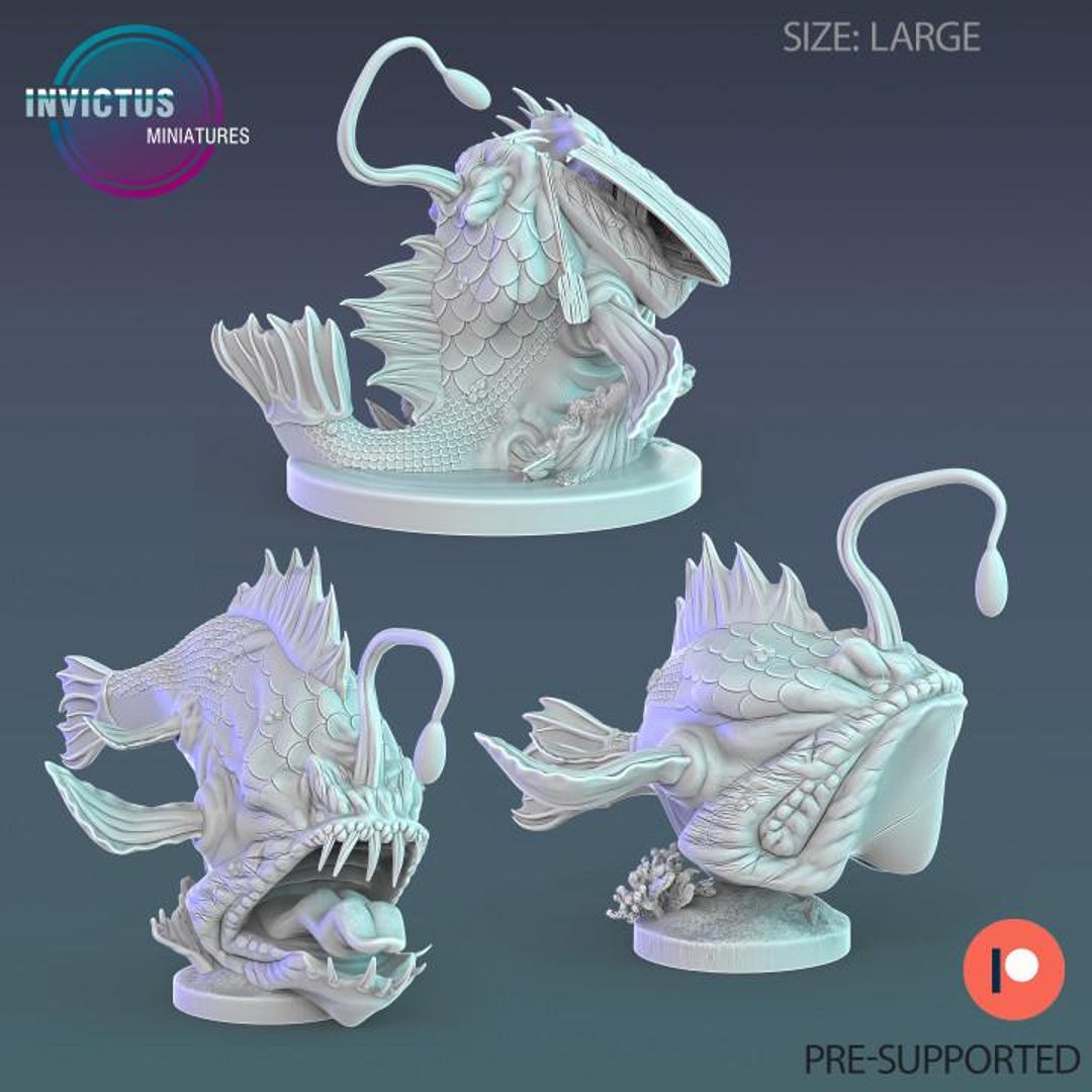 Angler Fish Set / Underwater Creature / Water Predator / Evil Swimmer ...
