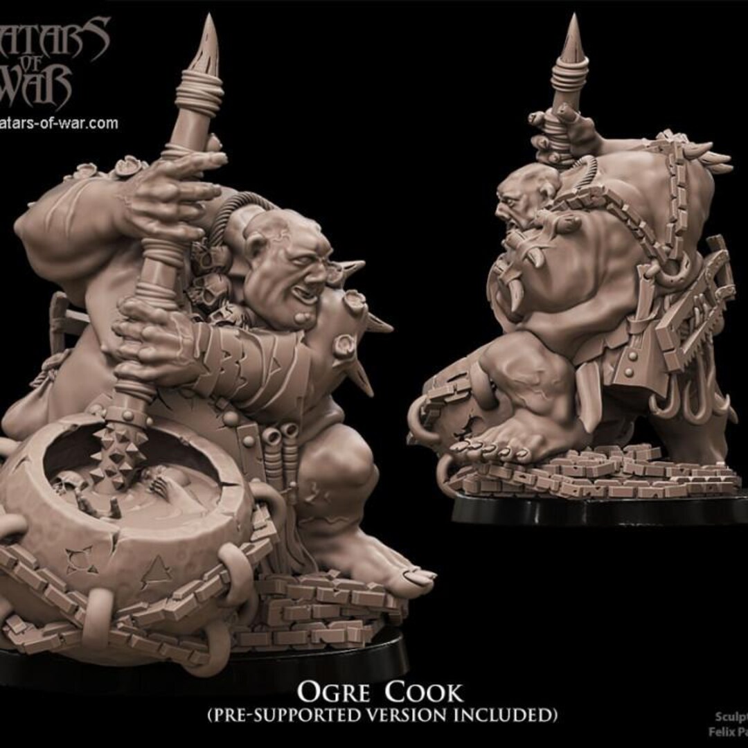 Ogre Cook - Avatars of War- 3dprint - Fantasy 3D Printed Ogre Chef for ...