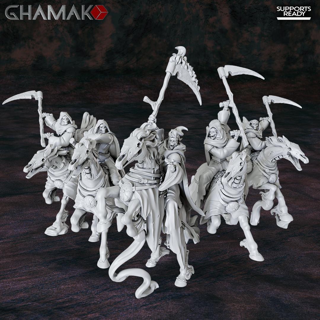 28mm Skeleton Cavalry Squad by Ghamak - High Quality Unassembled Resin ...