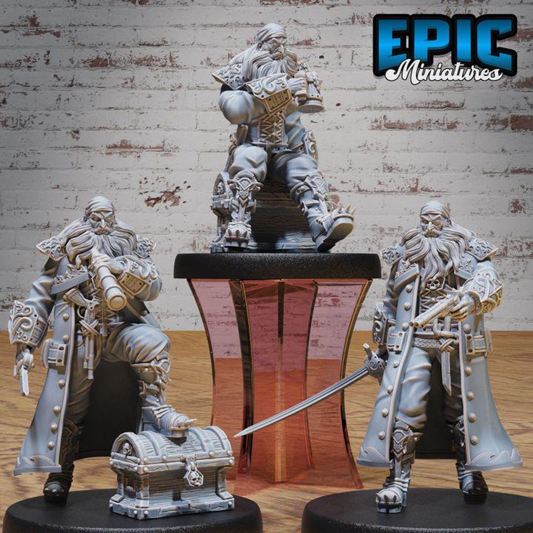 Pirate Captain Barbarossa Set / Pirate Crew / Cursed Corsair Commander ...