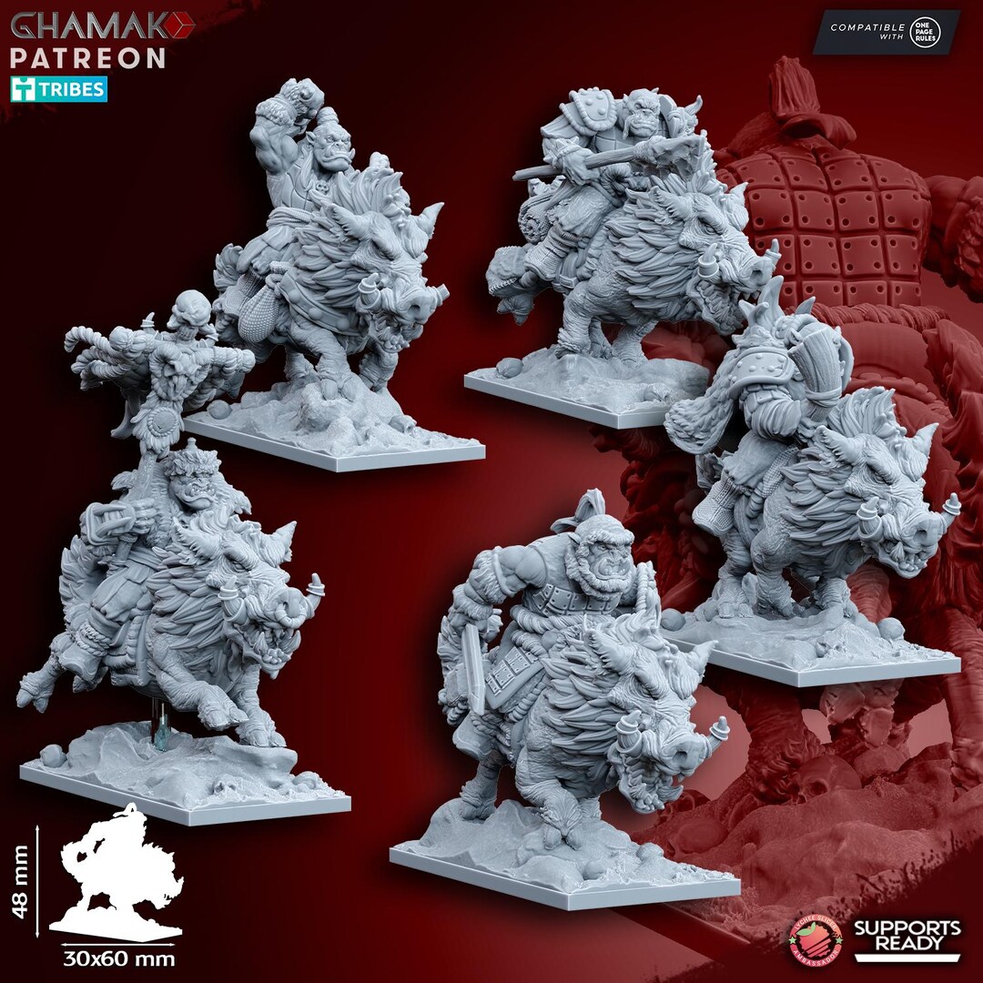 28mm Orcs on Wildboards - Ghamak Miniature Set for Tabletop Gaming With ...