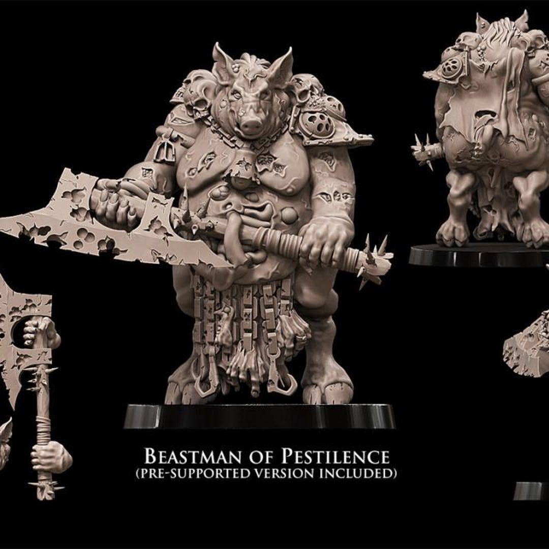 Beastman Lord of Pestilence 3D Print Model for Tabletop Games - High ...