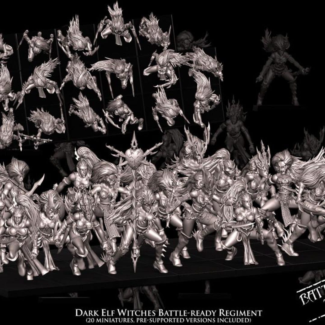 Dark Elf Witches Battle-ready - Etsy