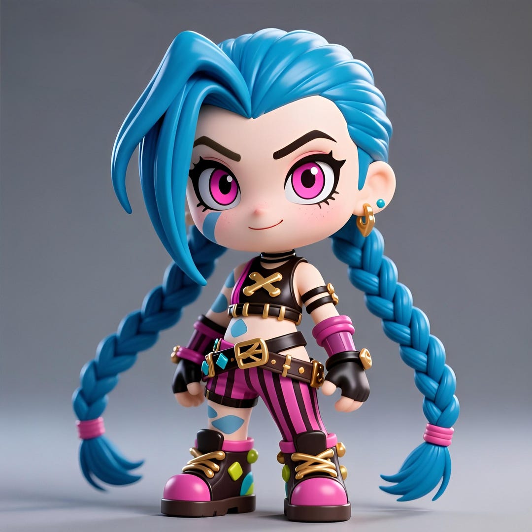 Jinx Chibi STL File / 3D Print Model / Collectible Fan Art Statue ...