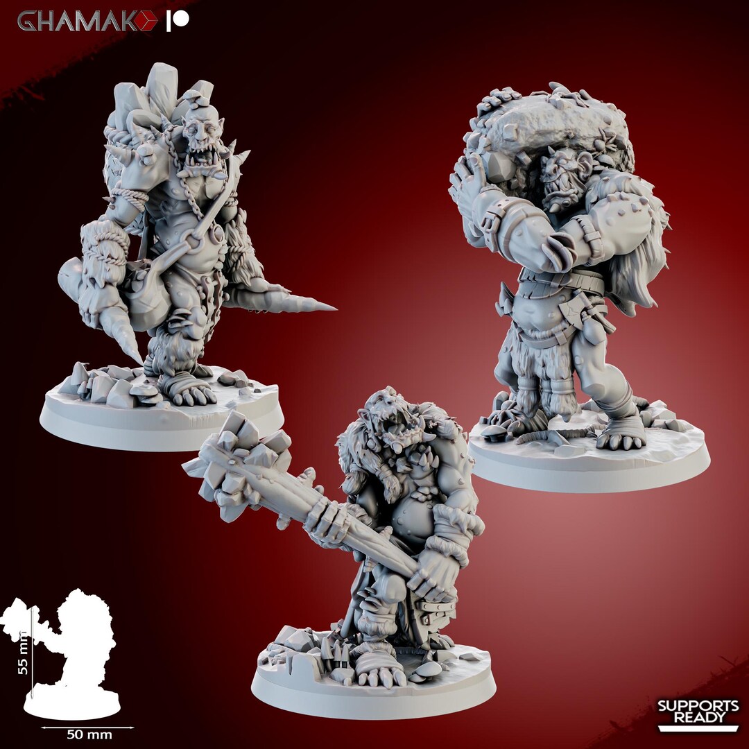 Stone Mushtroll Miniature by Ghamak - High-quality 28mm Fantasy ...