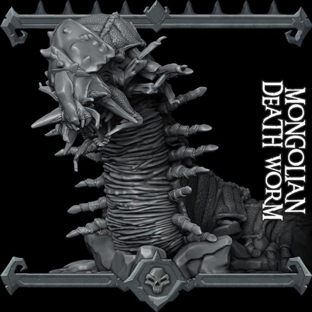 28mm Mongolian Death Worm Miniature for Tabletop Games Rpgs Unassembled ...