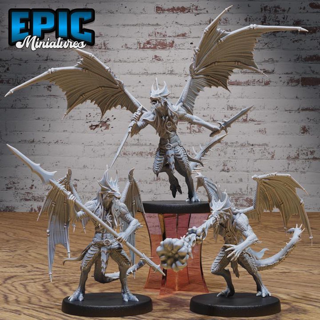 Draconic Demon Brass Set / Winged Fire Lord / Beast Dragonborn / Hell ...