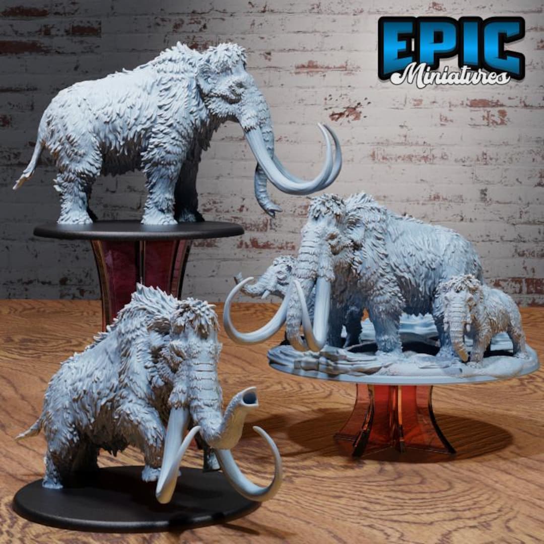 Mammoth Set / Arctic Elephant / Tusked Ice Beast / Snow Creature ...