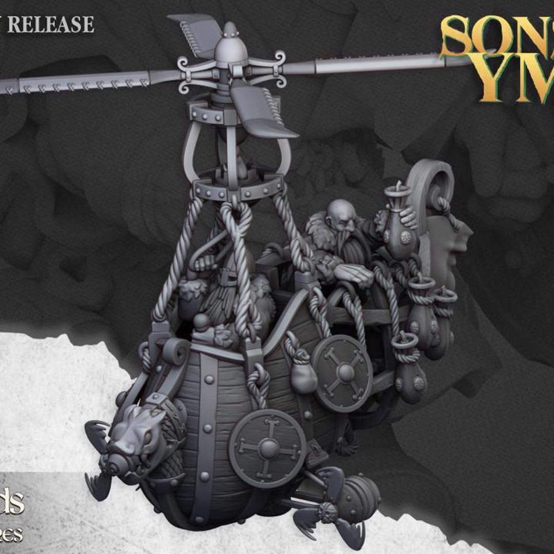 Dwarf Flying Machine Miniature Model – Highlands Miniatures Steampunk ...