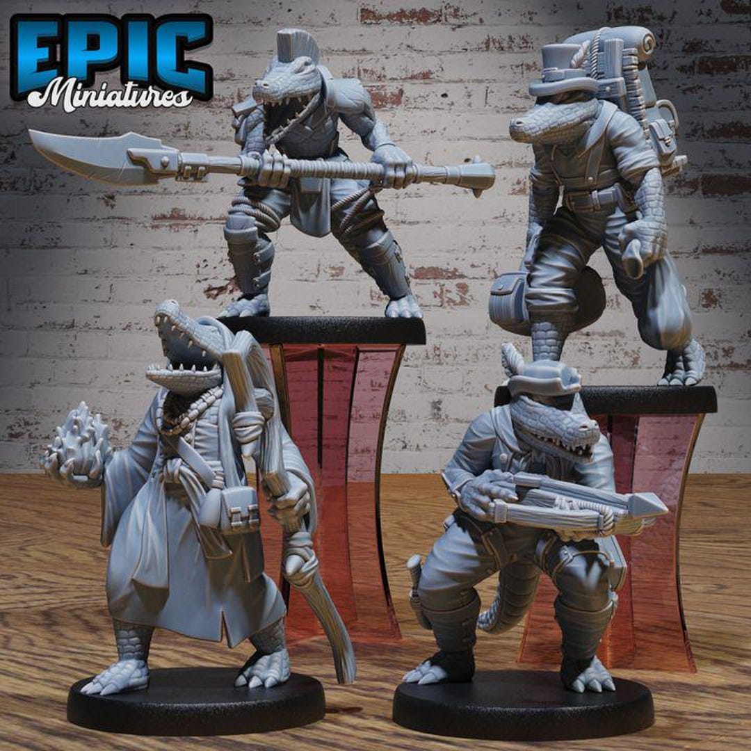Alligator Folk Set / Humanoid Crocodile Warrior / Croc Tribe Fighter ...