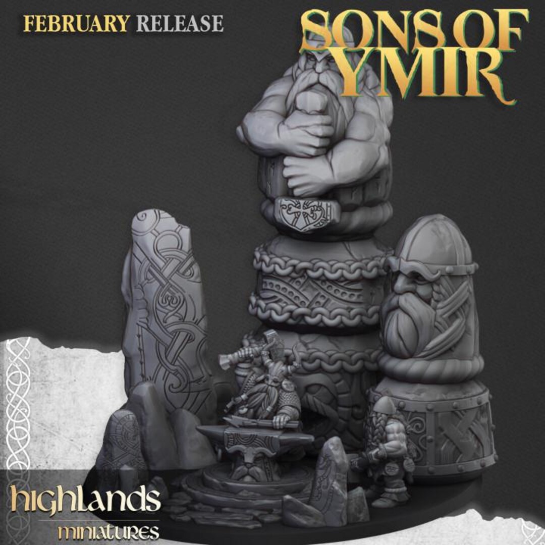 Highlands Miniatures Ancient Dwarf Forge & Great Dwarf Runemaster ...